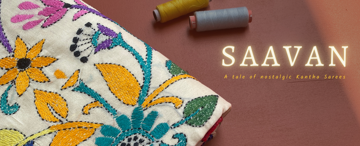 SAAVAN - Authentic Bengal Kantha Silk Sarees by Taana Bana – Taana Bana ...