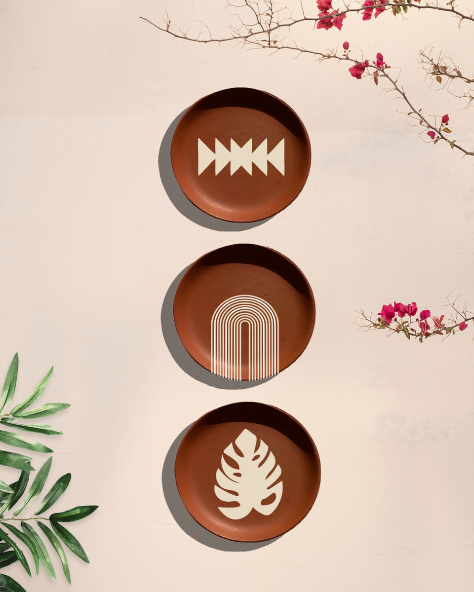Tropical playlist - Terracotta decorative wall plates set of 3 – Taana ...