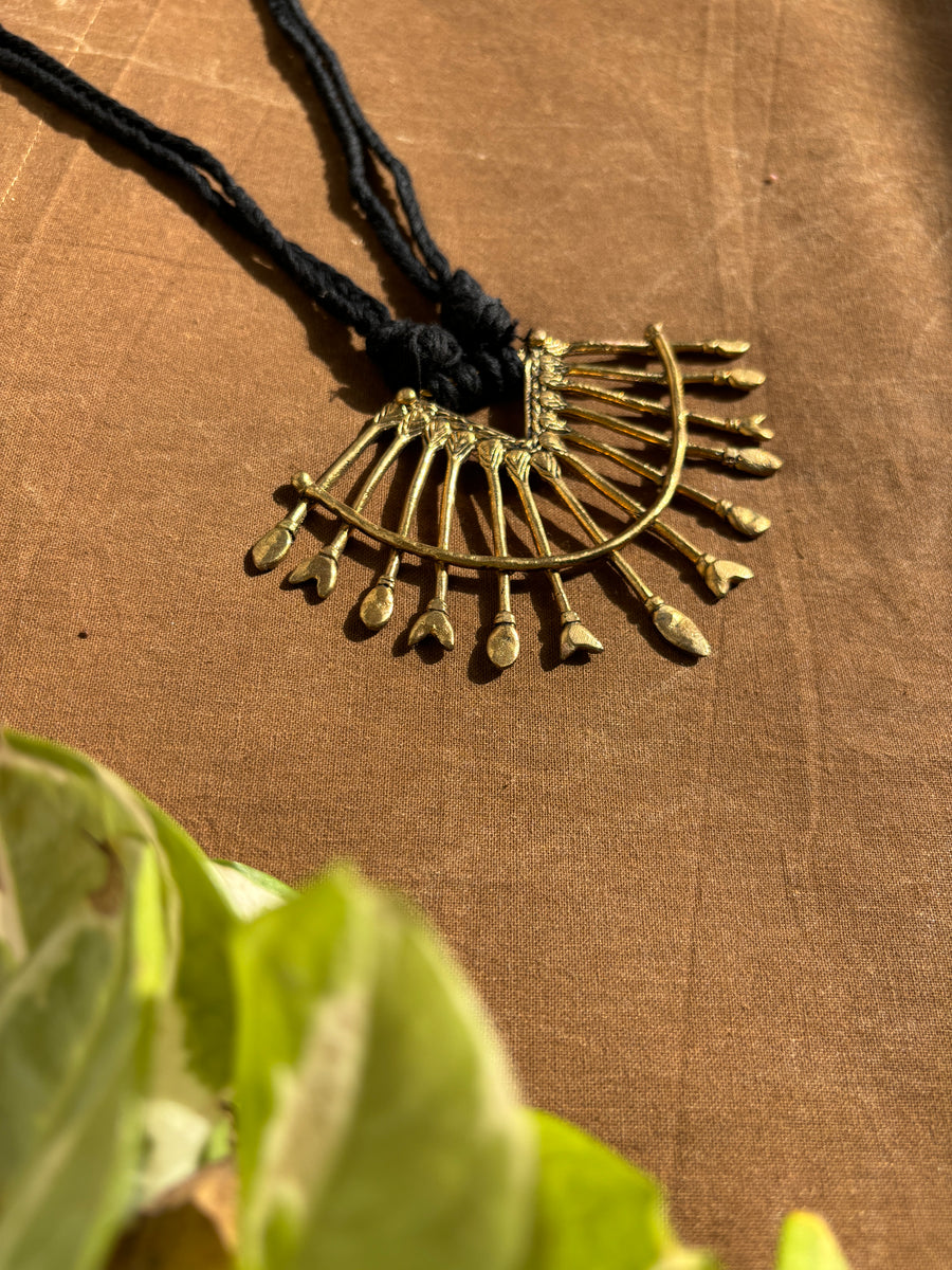 Black Tribal Tikon Long Dhokra Necklace – Taana Bana | The Boho Ethnic ...