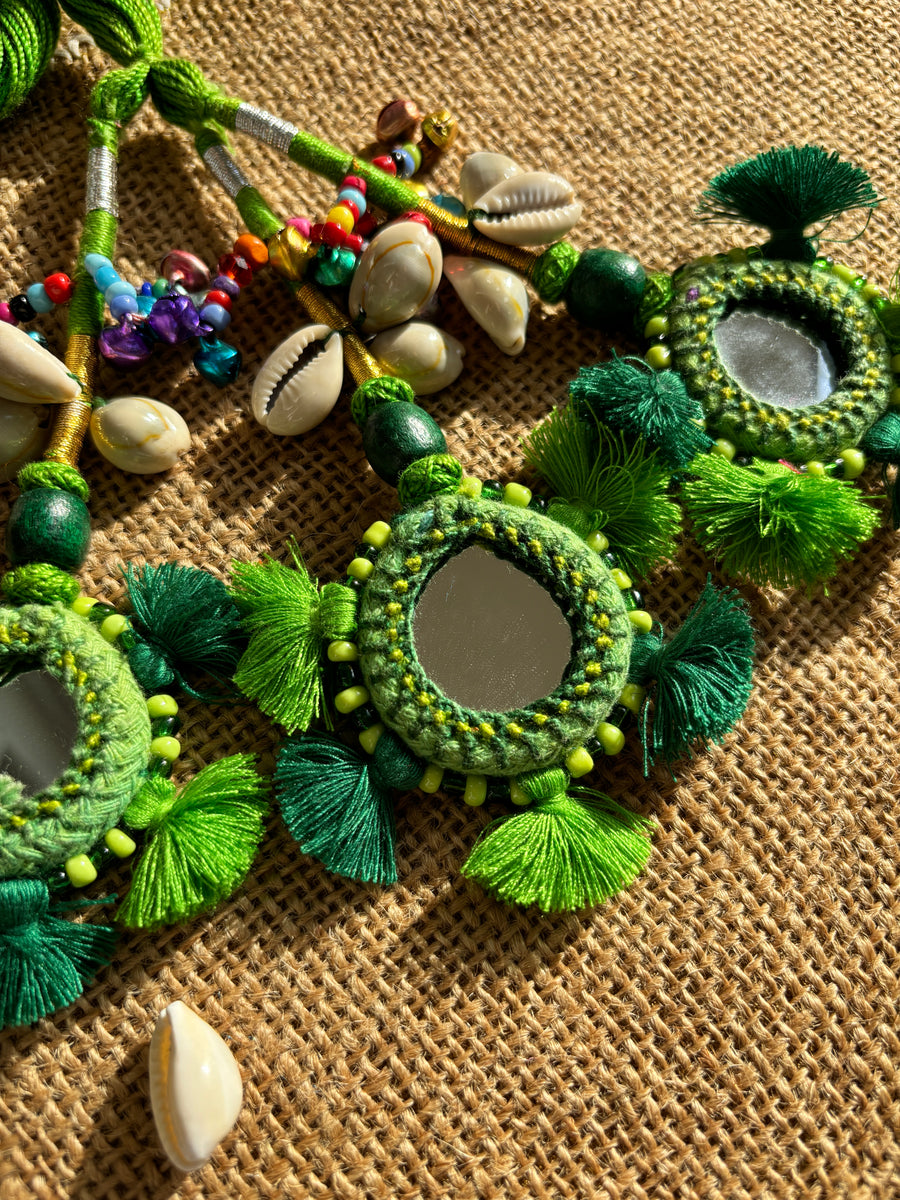 Kite Kiwi Mirror Parandi- Green – Taana Bana | The Boho Ethnic Official ...